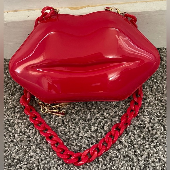 Betsey Johnson | Bags | Rare Betsey Johnson Red Lips Purse Mini Bag ...
